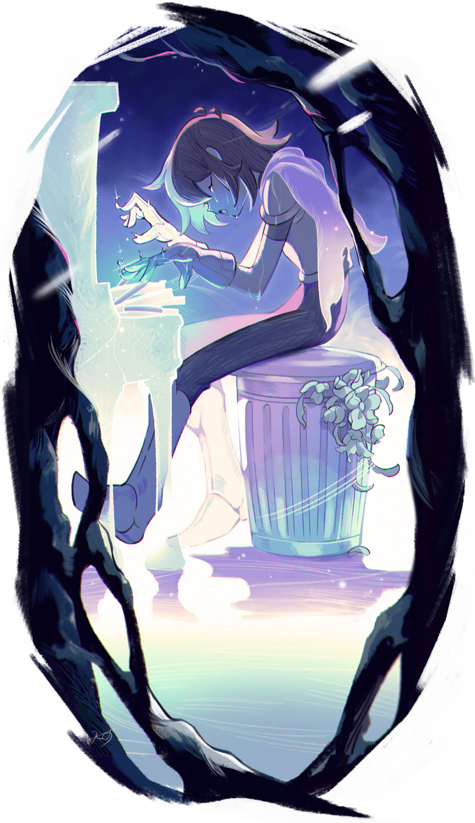 Safebooru - 1other armor bodysuit closed eyes crying deltarune flower ...