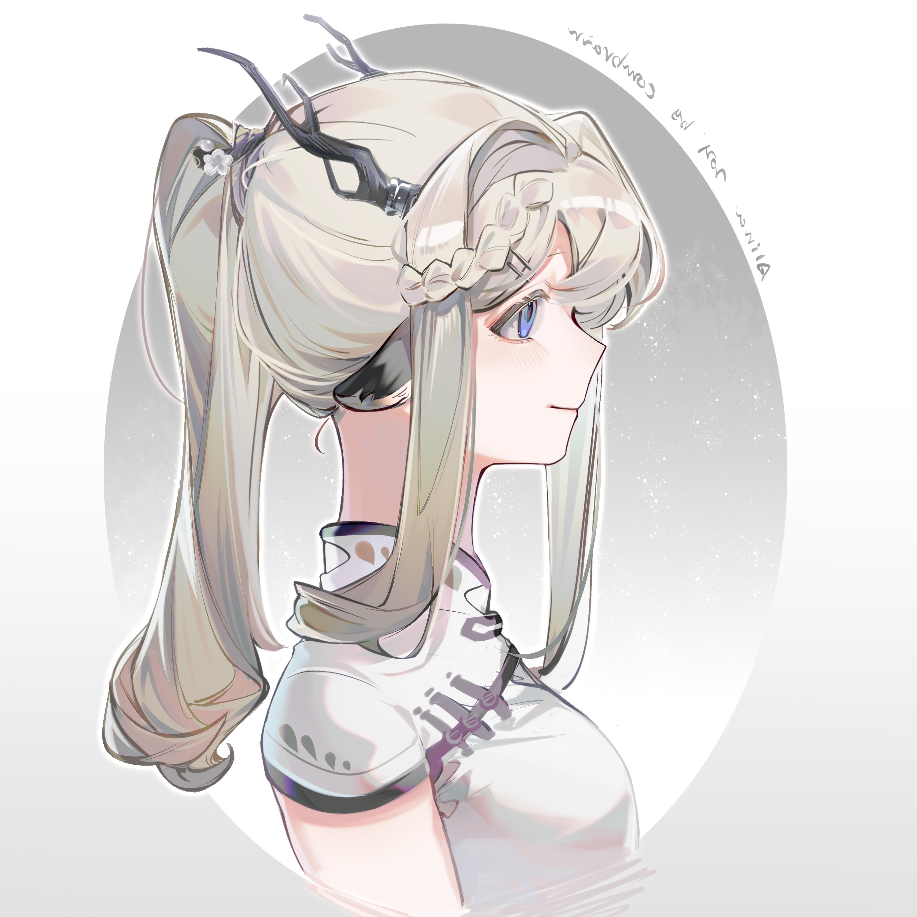 Safebooru - 1girl absurdres alina (arknights) alternate costume animal ears antler ring ...