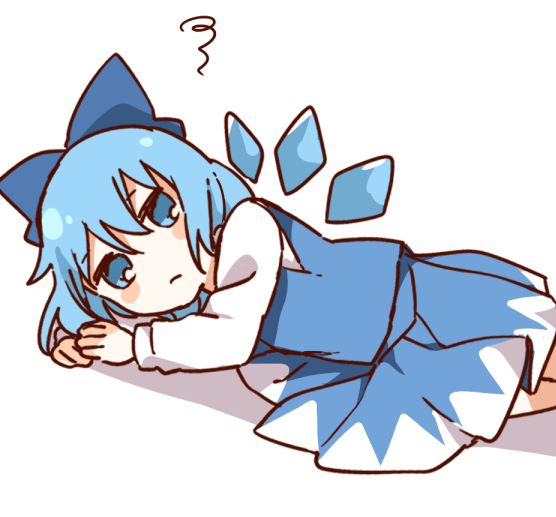 Safebooru - 1girl bangs blue bow blue eyes blue hair blue skirt blue vest bow cirno closed mouth ...