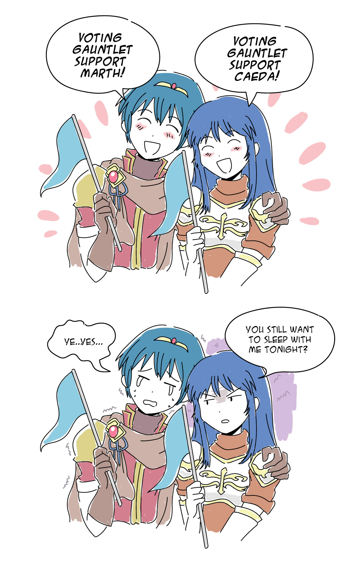 Safebooru - 1boy 1girl blue hair caeda (fire emblem) fire emblem ...
