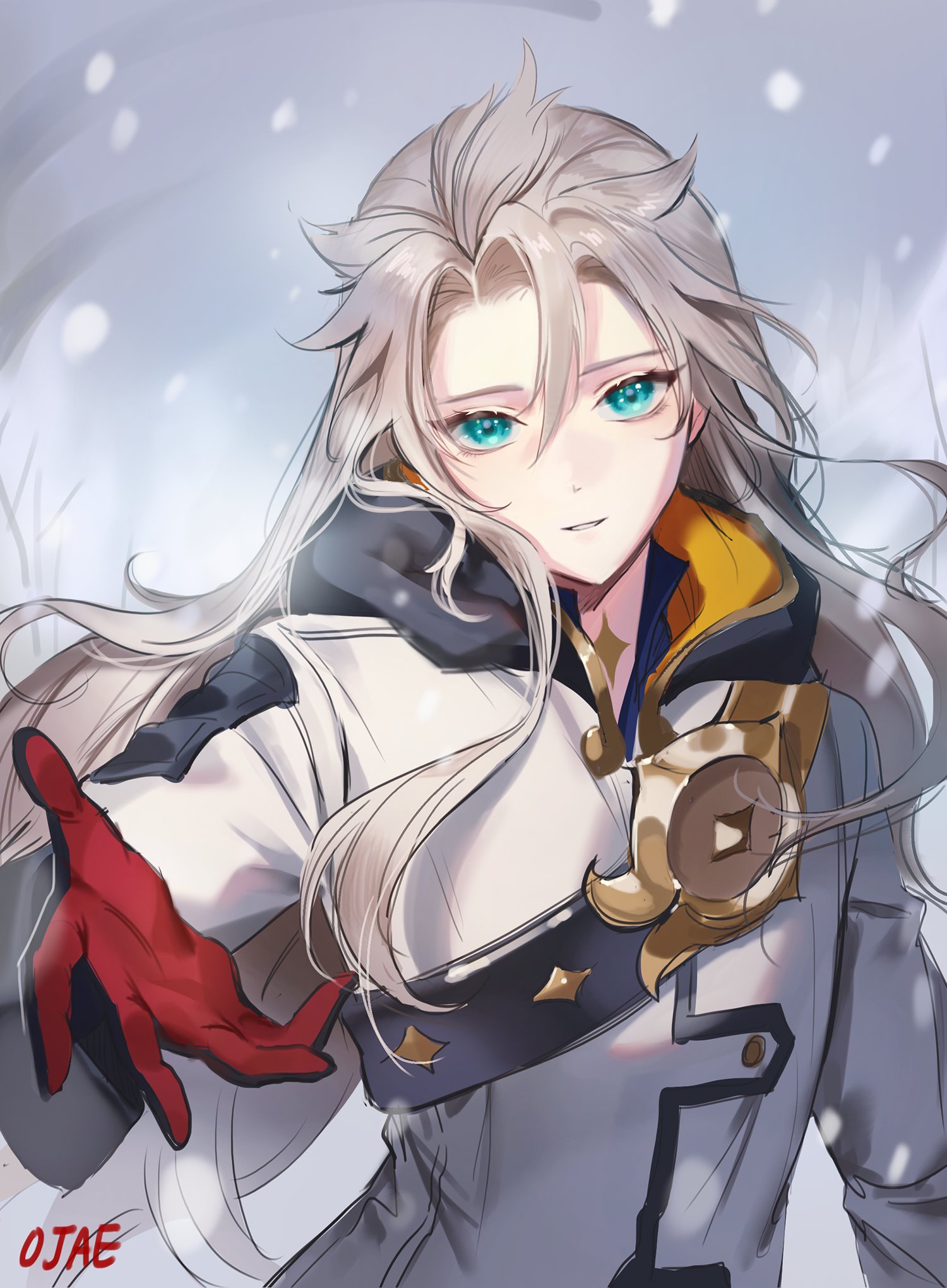 Safebooru - 0jae 1boy albedo (genshin impact) alternate hair length alternate hairstyle aqua ...