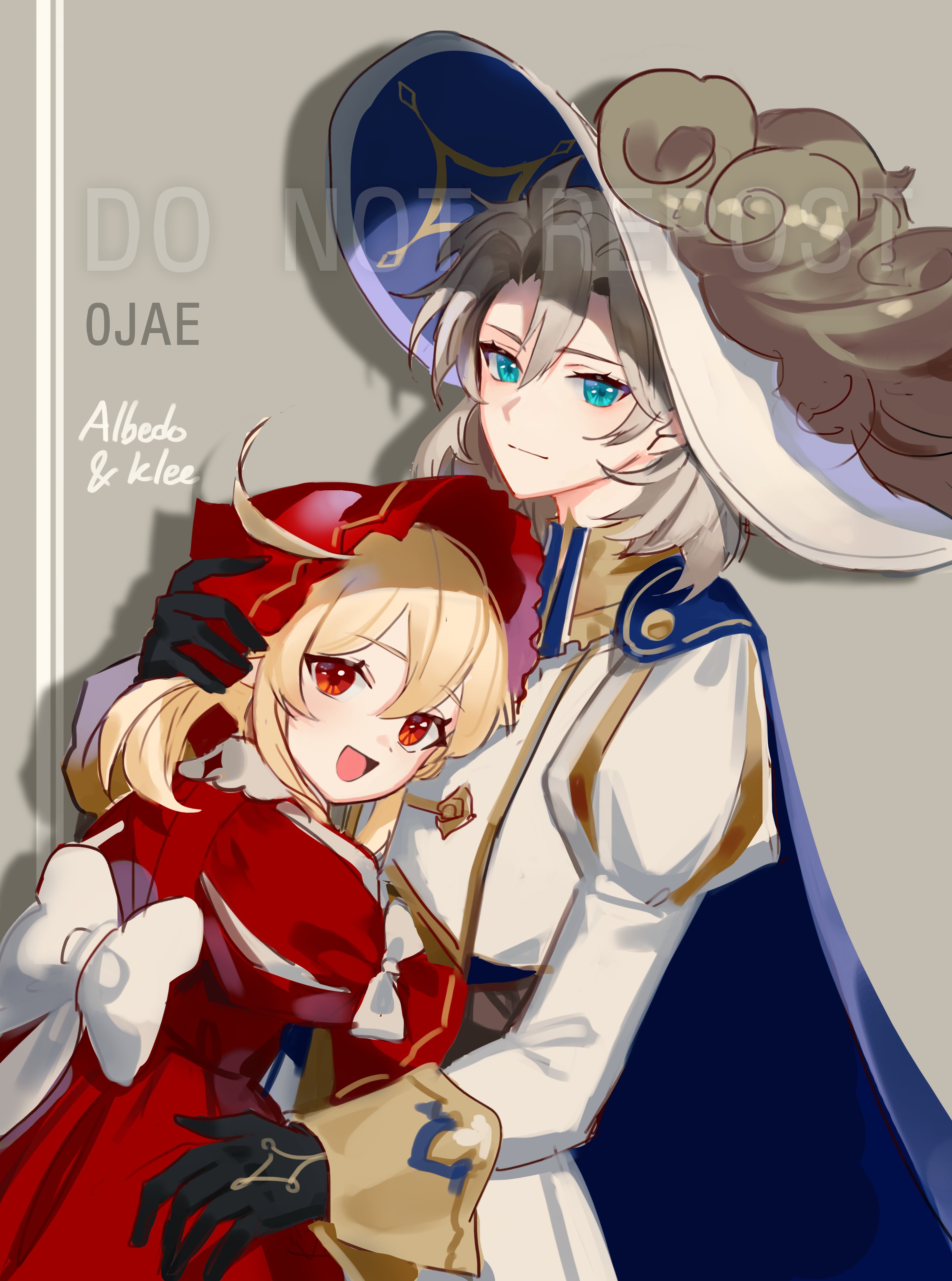 Safebooru - 0jae 1boy 1girl absurdres ahoge albedo (genshin impact) alternate costume artist ...