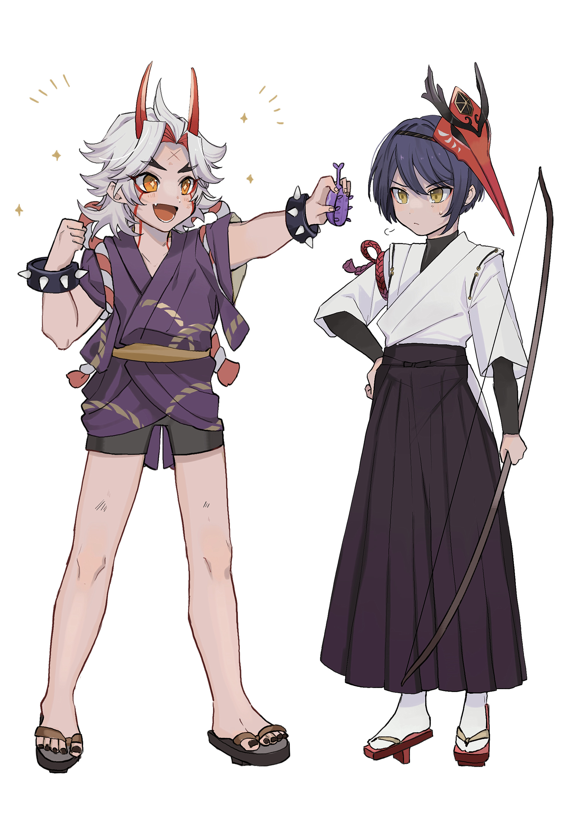 Safebooru - + + 1boy 1girl 2boys =3 absurdres arataki itto bangs beetle black hakama black nails ...