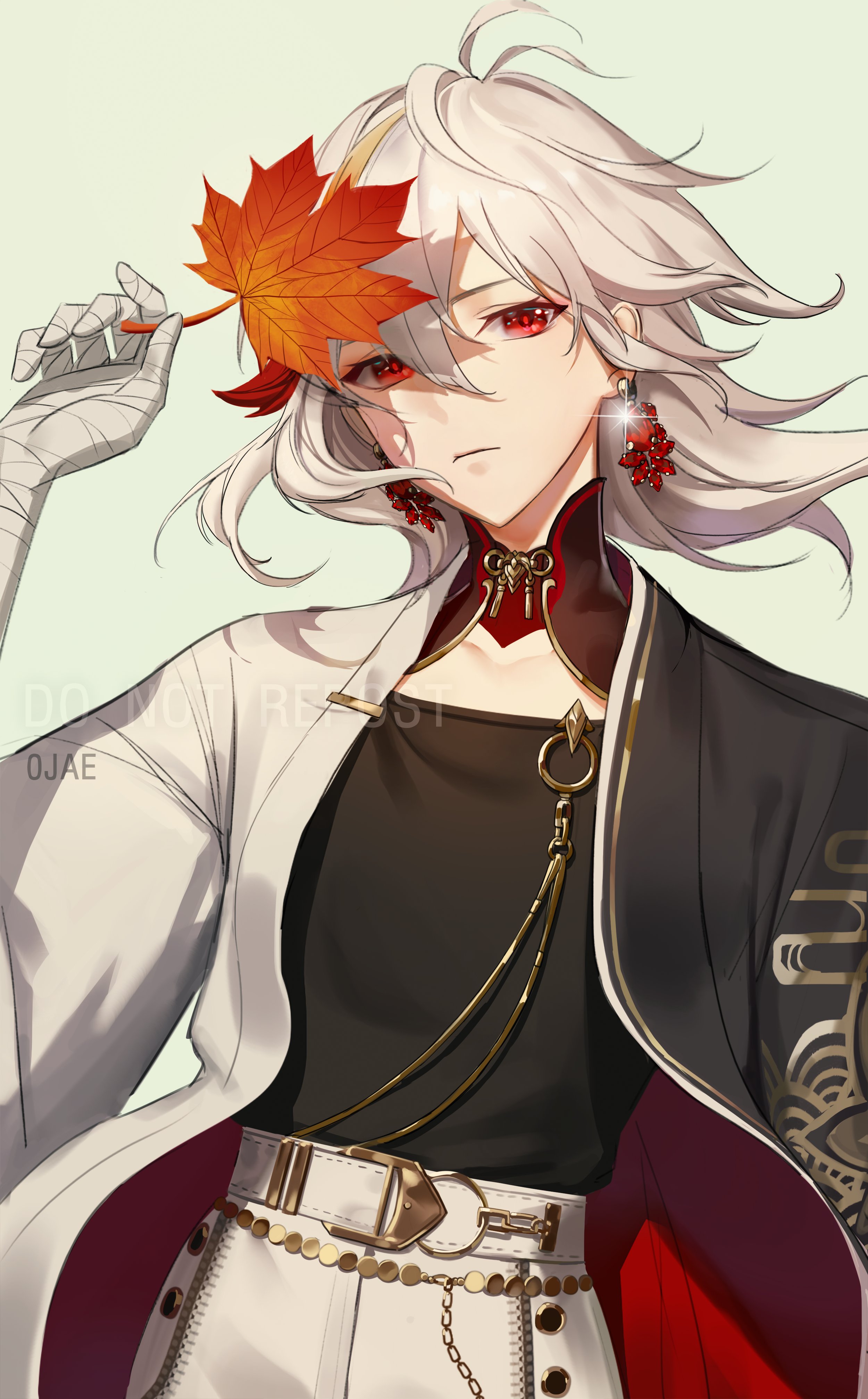 Safebooru - 0jae 1boy absurdres alternate costume alternate hairstyle antenna hair artist name ...