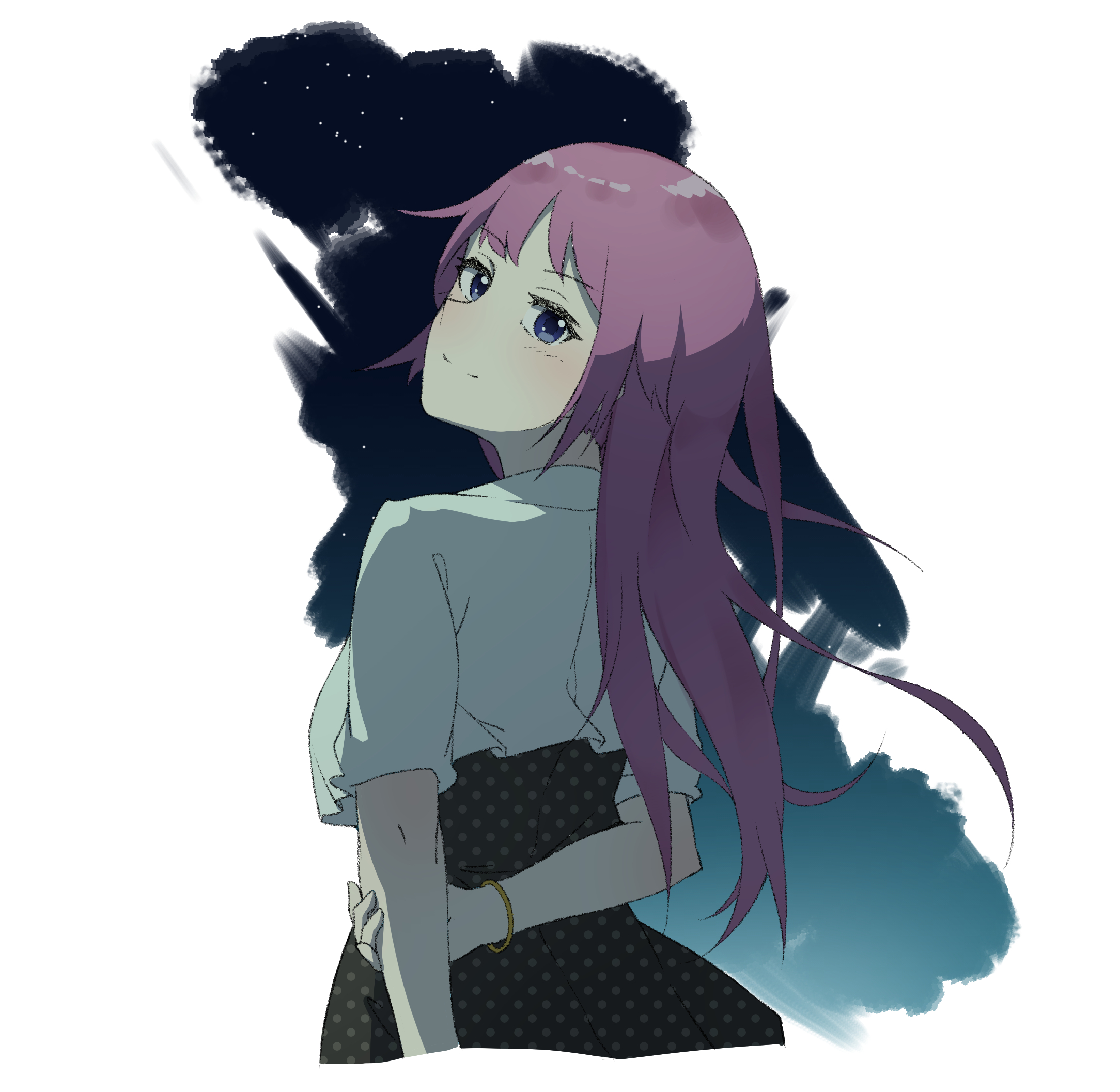 Safebooru - 1girl arm behind back bakemonogatari bangs blue eyes blush ...