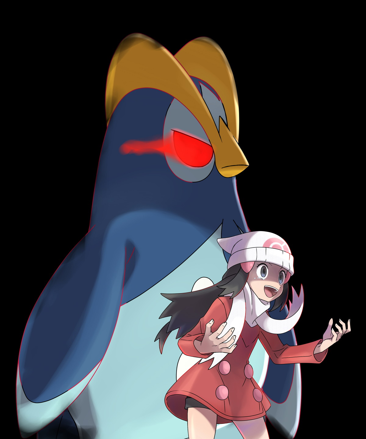 Safebooru - 1girl :d alpha pokemon asatsuki (fgfff) beanie black ...