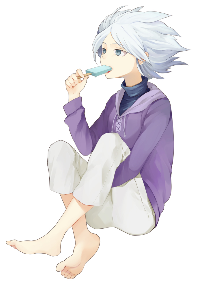 Safebooru - barefoot ice cream inazuma eleven suzuno fuusuke white hair ...
