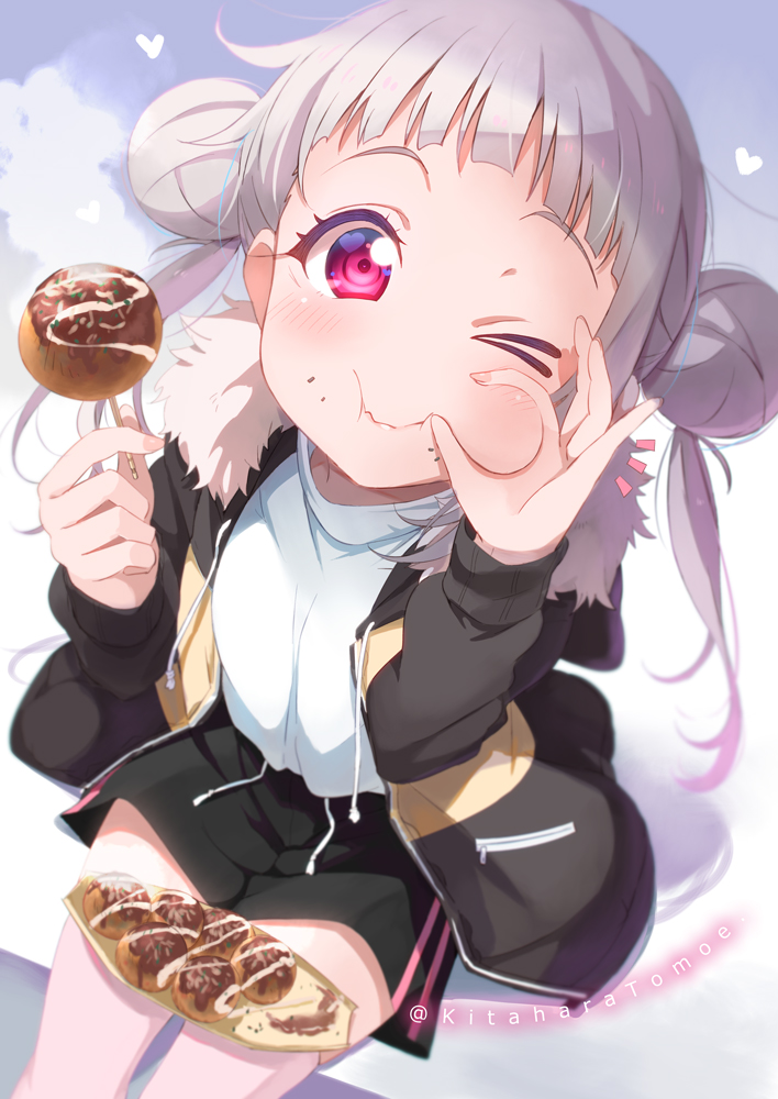Safebooru - > o 1girl arashi chisato bangs black jacket black shorts ...