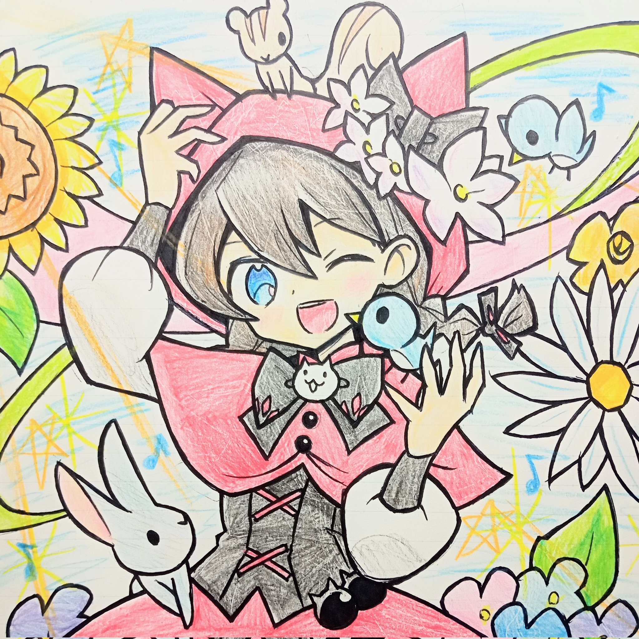 Safebooru - 1girl animal bird black hair blue background blue eyes ...