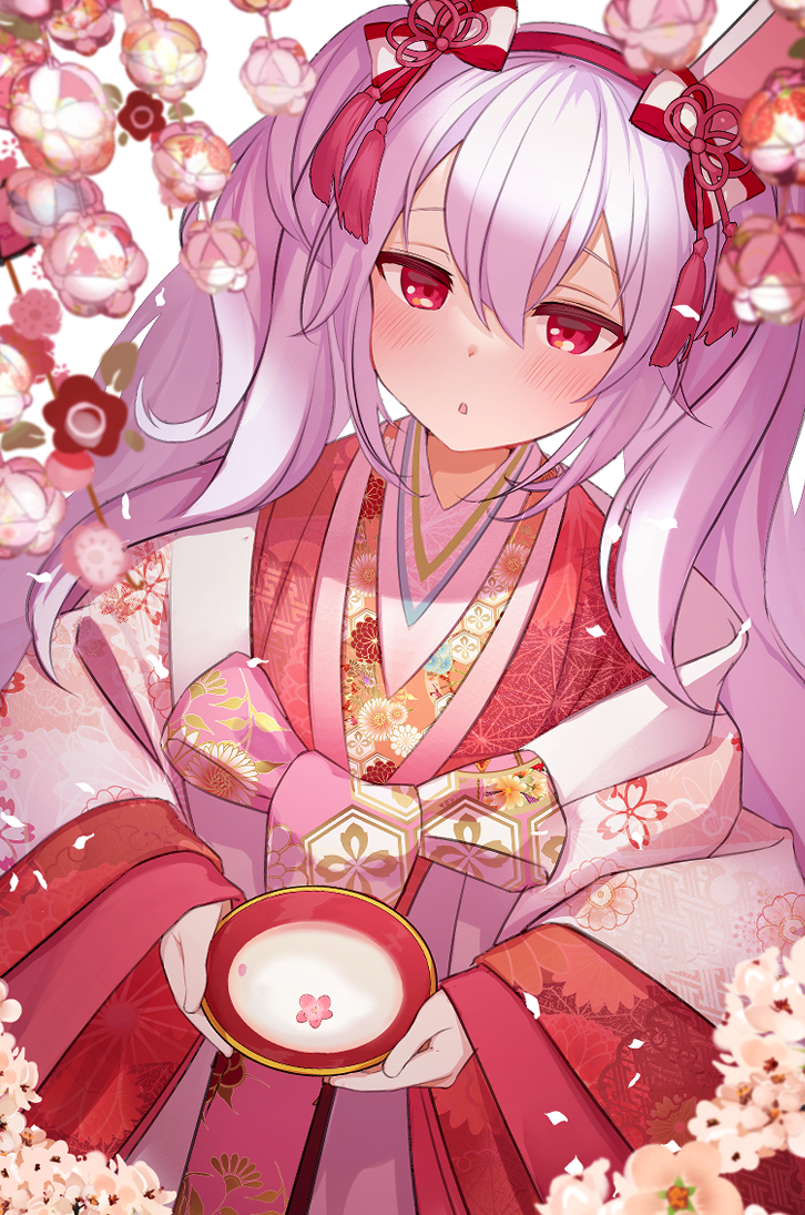 Safebooru - 1girl :o animal ears azur lane bangs blush branch cherry ...