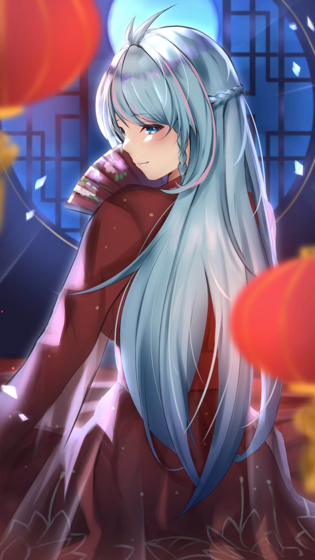 Safebooru - 1girl alien simp azura cecillia bangs blue eyes blue hair braid breasts crown braid ...