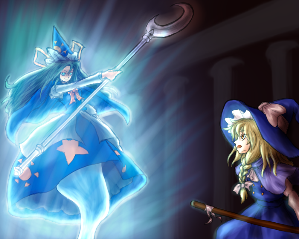 Safebooru - braid glowing green eyes green hair hat kirisame marisa ...