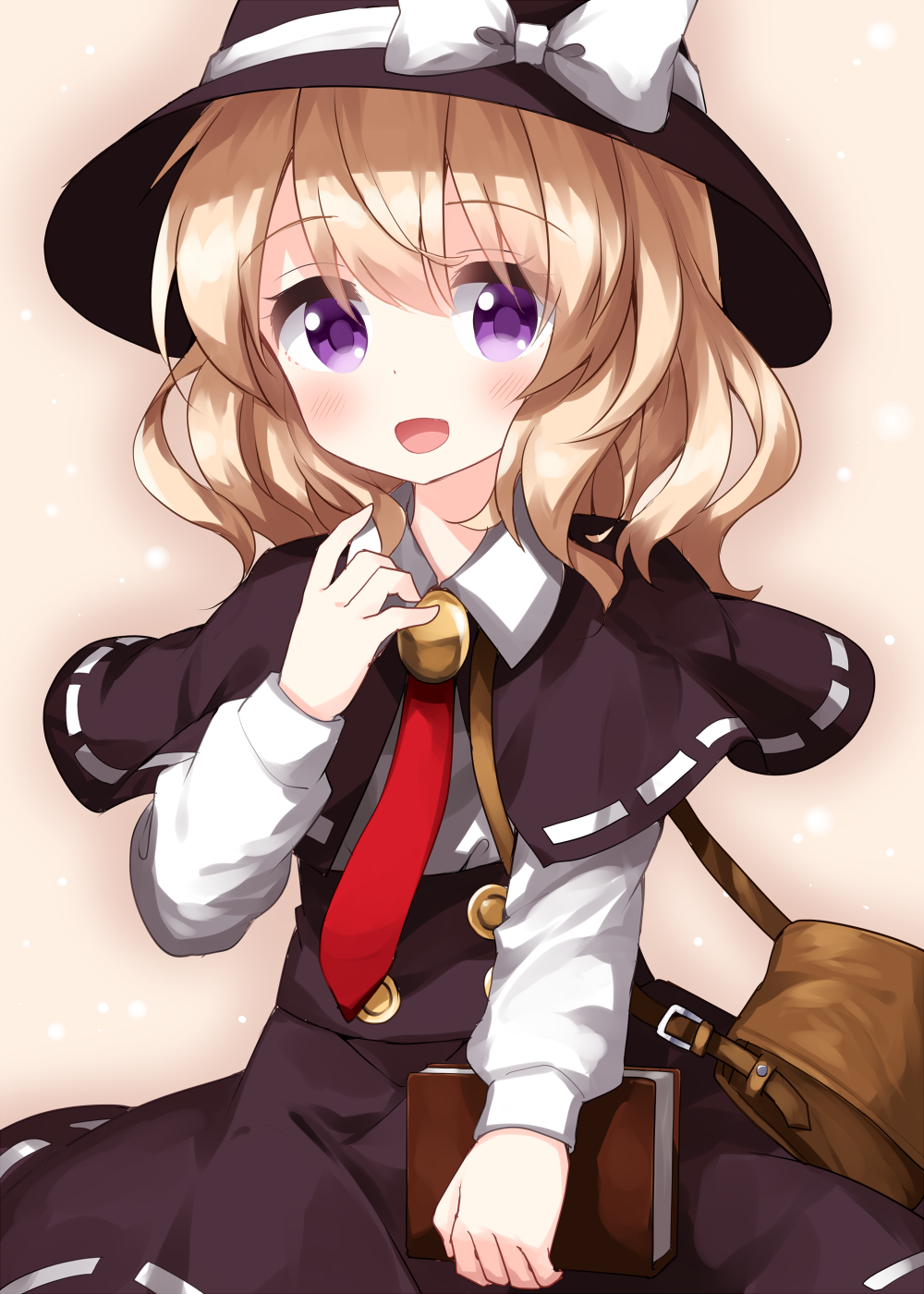 Safebooru - 1girl bag black headwear black skirt blonde hair blush book ...