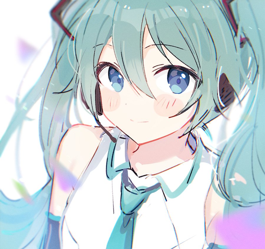 Safebooru - 1girl bangs blue eyes blue hair blue necktie blush ...