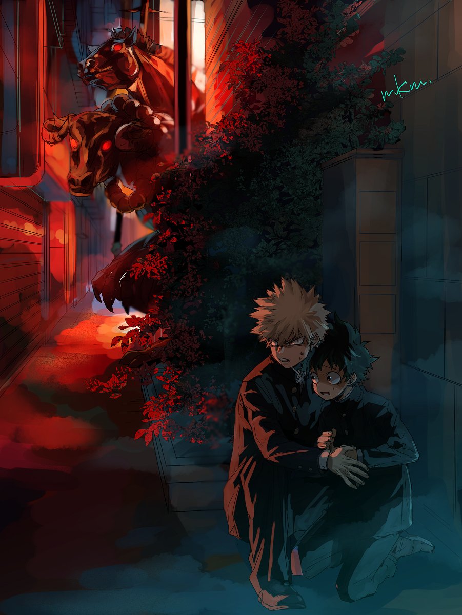 Safebooru - >:( 2boys bakugou katsuki blonde hair boku no hero academia ...