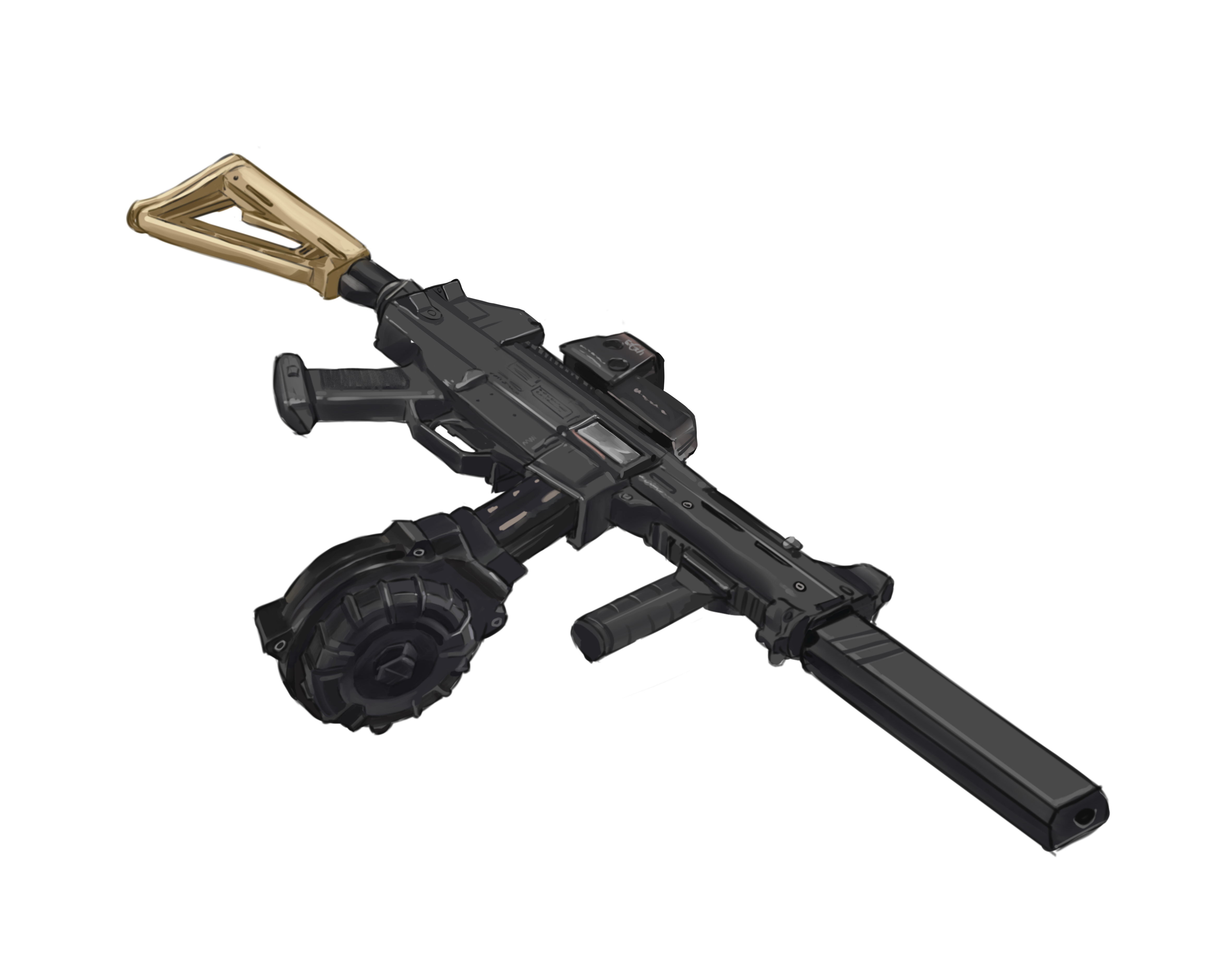 Safebooru - absurdres commission drum magazine foregrip girls frontline ...