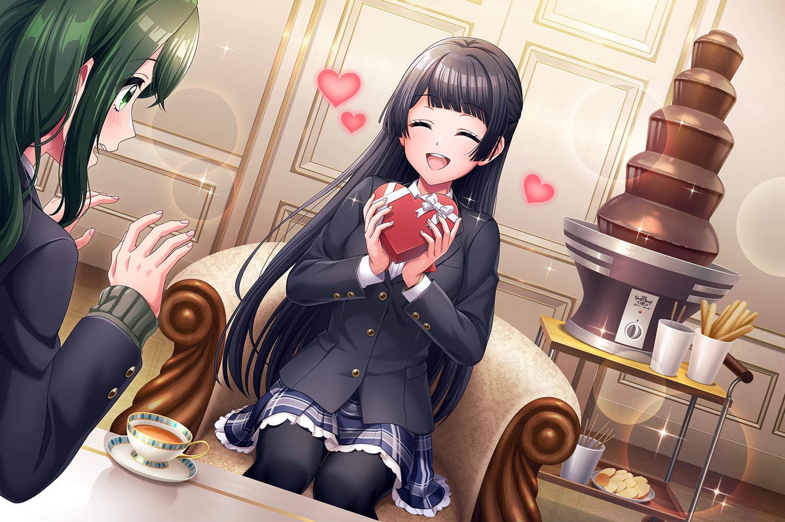 Safebooru - black hair blush closed eyes d4dj long hair school uniform smile togetsu rei | 3912436