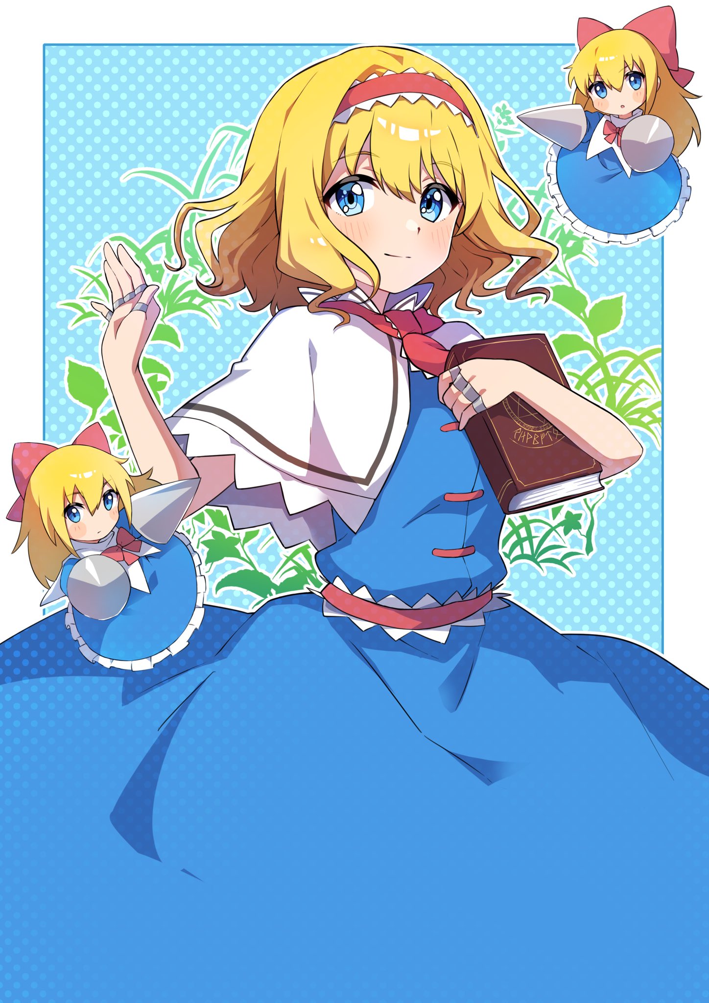Safebooru - 1girl alice margatroid bangs black footwear blonde hair blue dress blue eyes blush ...