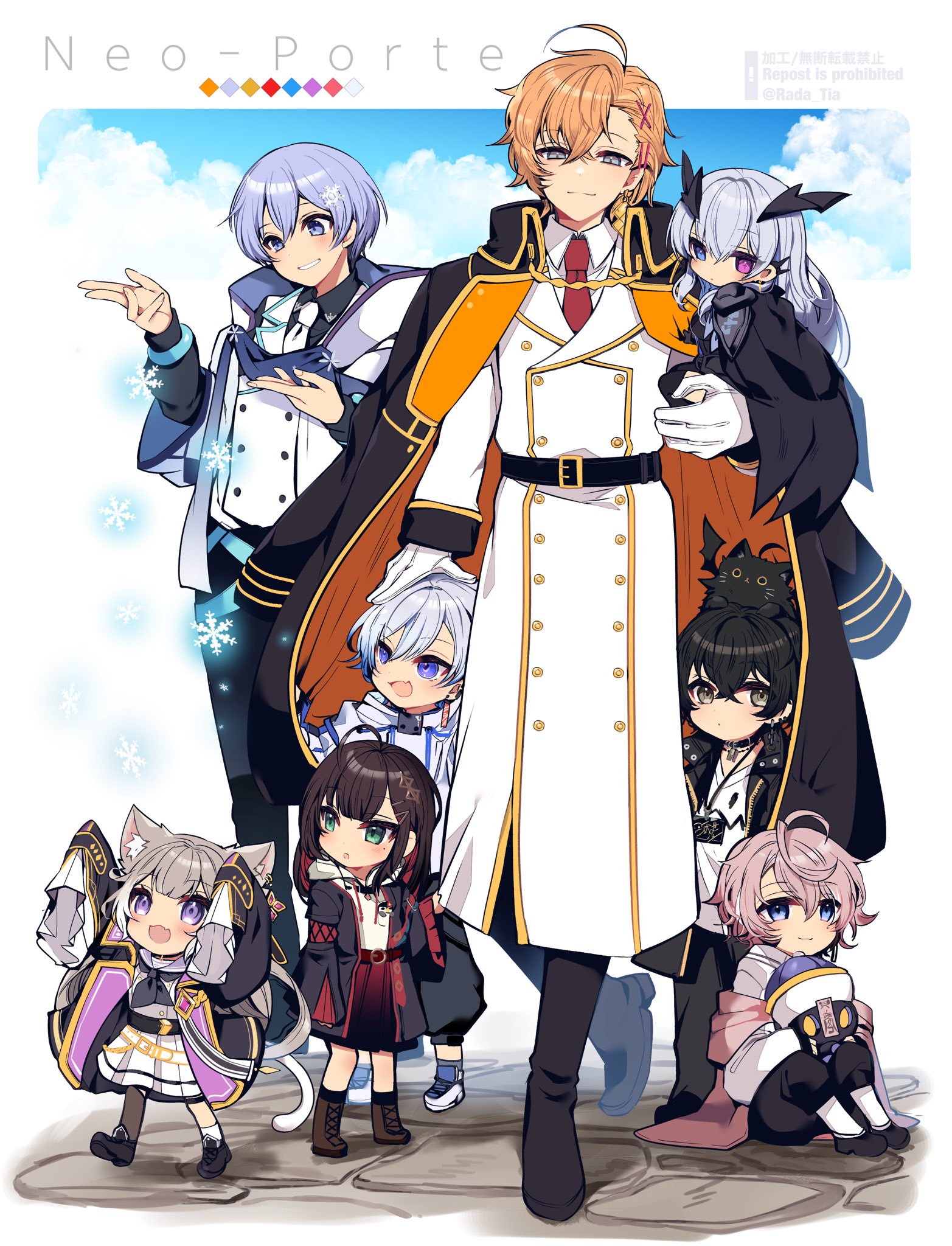 Safebooru - 3girls 5boys ahoge animal ears animal on head aruse inu ...