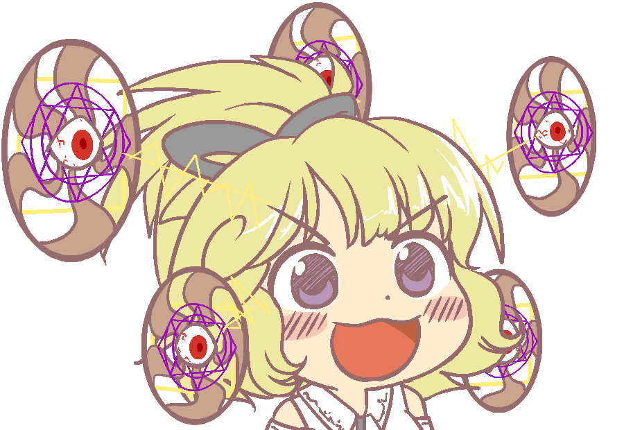 Safebooru - 1girl :3 :d black ribbon blonde hair blush chibi commentary ...