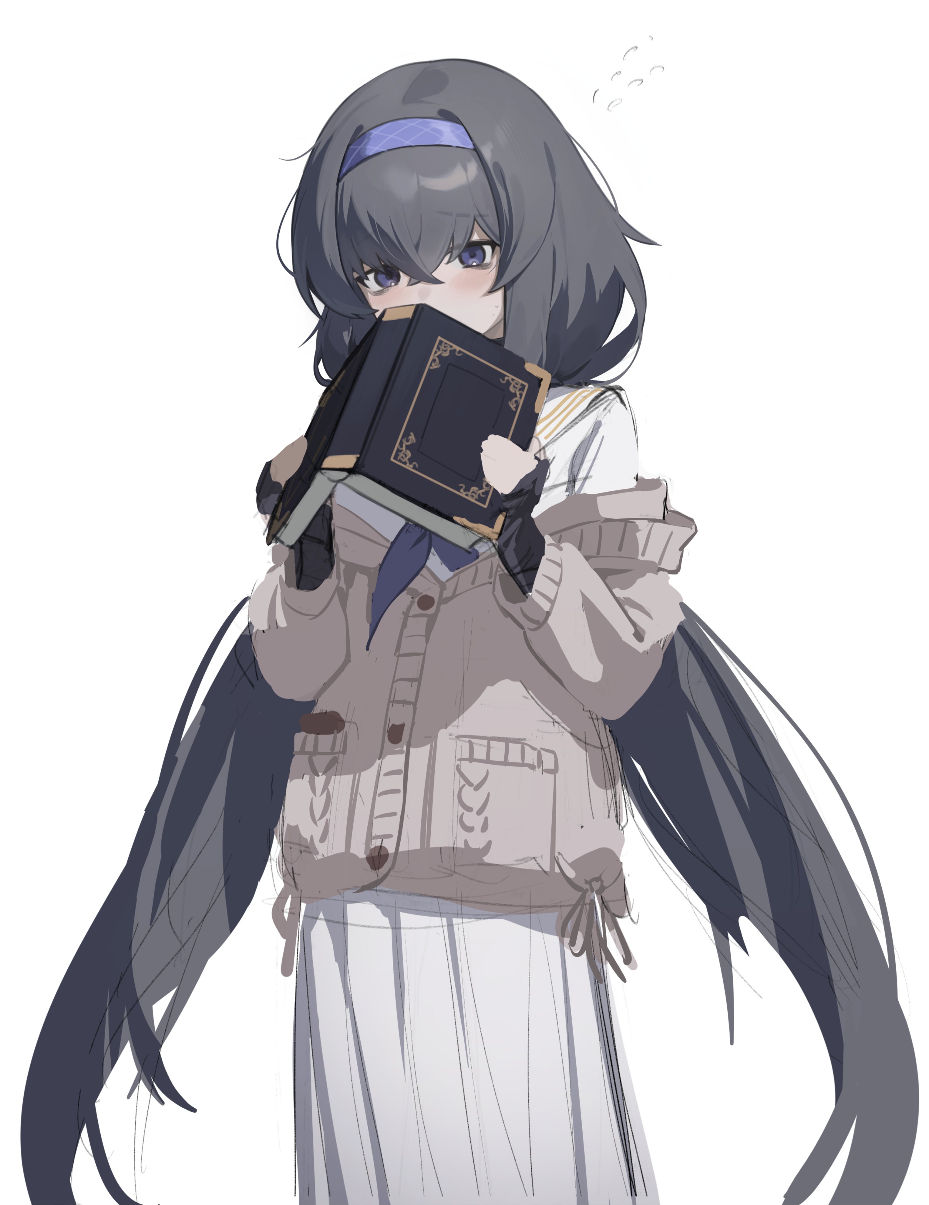 Safebooru - 1girl absurdres bags under eyes bangs black hair black undershirt blue archive blue ...