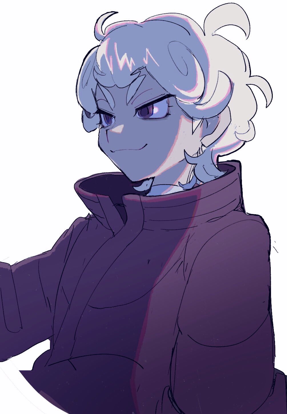 Safebooru - 1boy bede (pokemon) closed mouth coat cropped torso curly ...