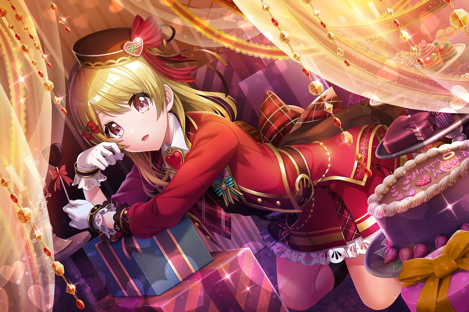 Safebooru - aimoto rinku blonde hair blush d4dj dress long hair red eyes valentine | 3922009