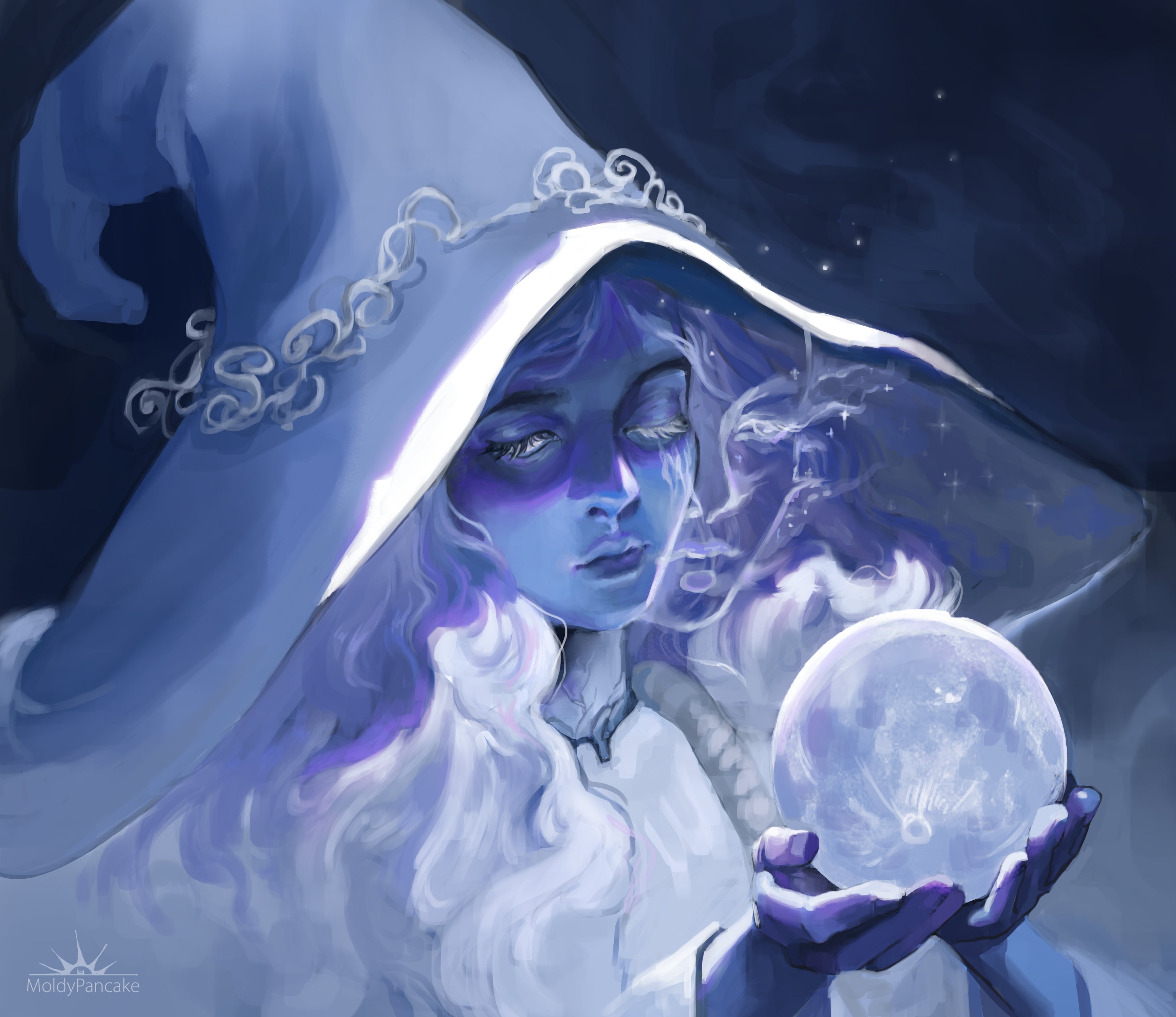 Safebooru - 1girl absurdres blue skin closed mouth colored skin dress ...