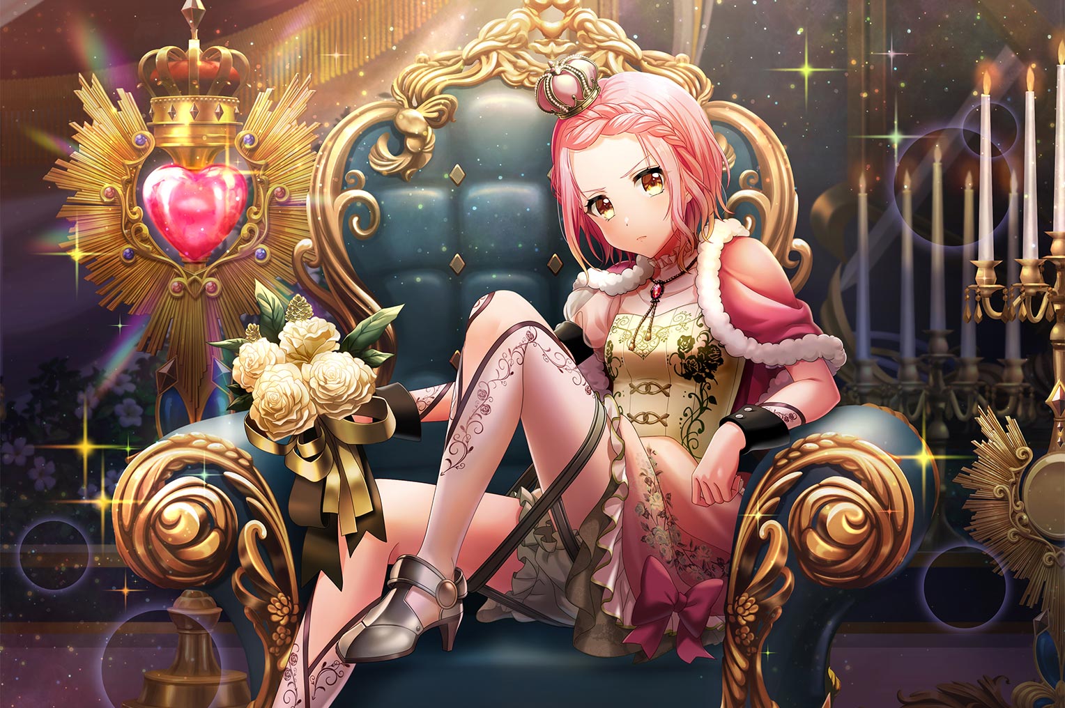 Safebooru - blush cape d4dj dress inuyose shinobu pink hair short hair yellow eyes | 3925081