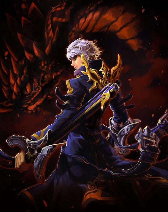 Safebooru - coat dragon grey hair green eyes gun lunia ryan | 376395