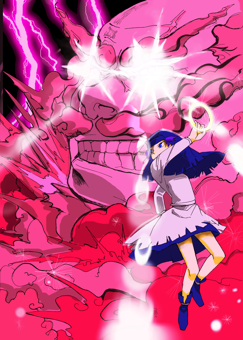 Safebooru - blue eyes blue hair chianti clenched teeth cloud clouds ...