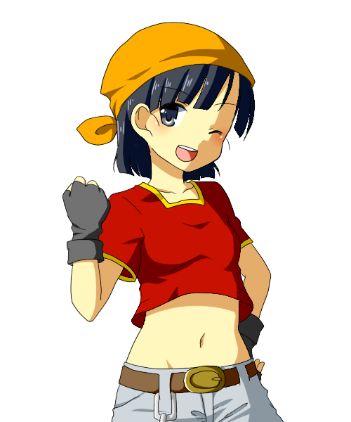 Safebooru - bandana belt black hair chains child crop top dragon ball ...