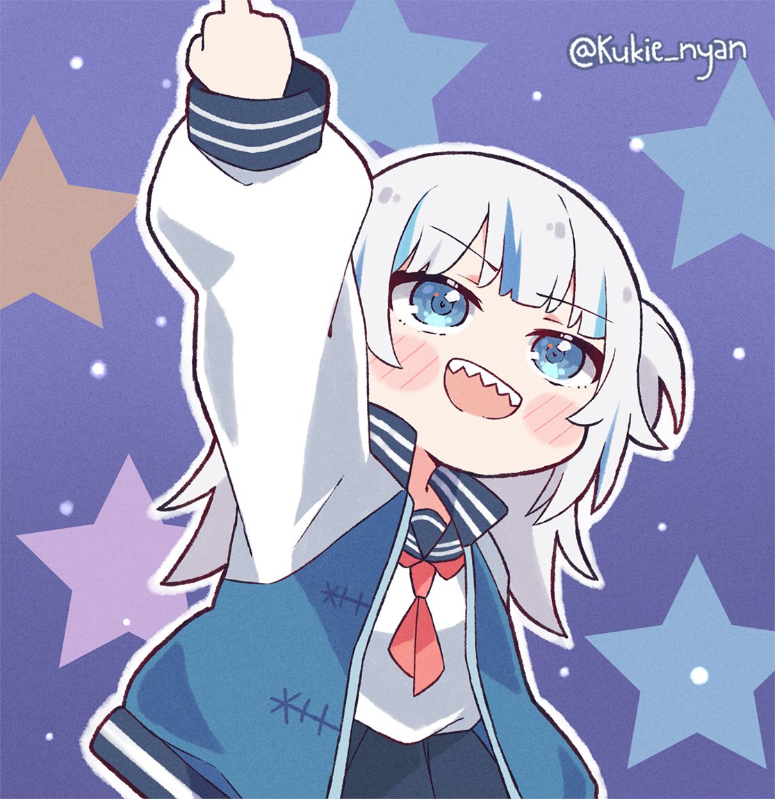 Safebooru - 1girl :d bangs blue eyes blue hair blue sailor collar blue ...