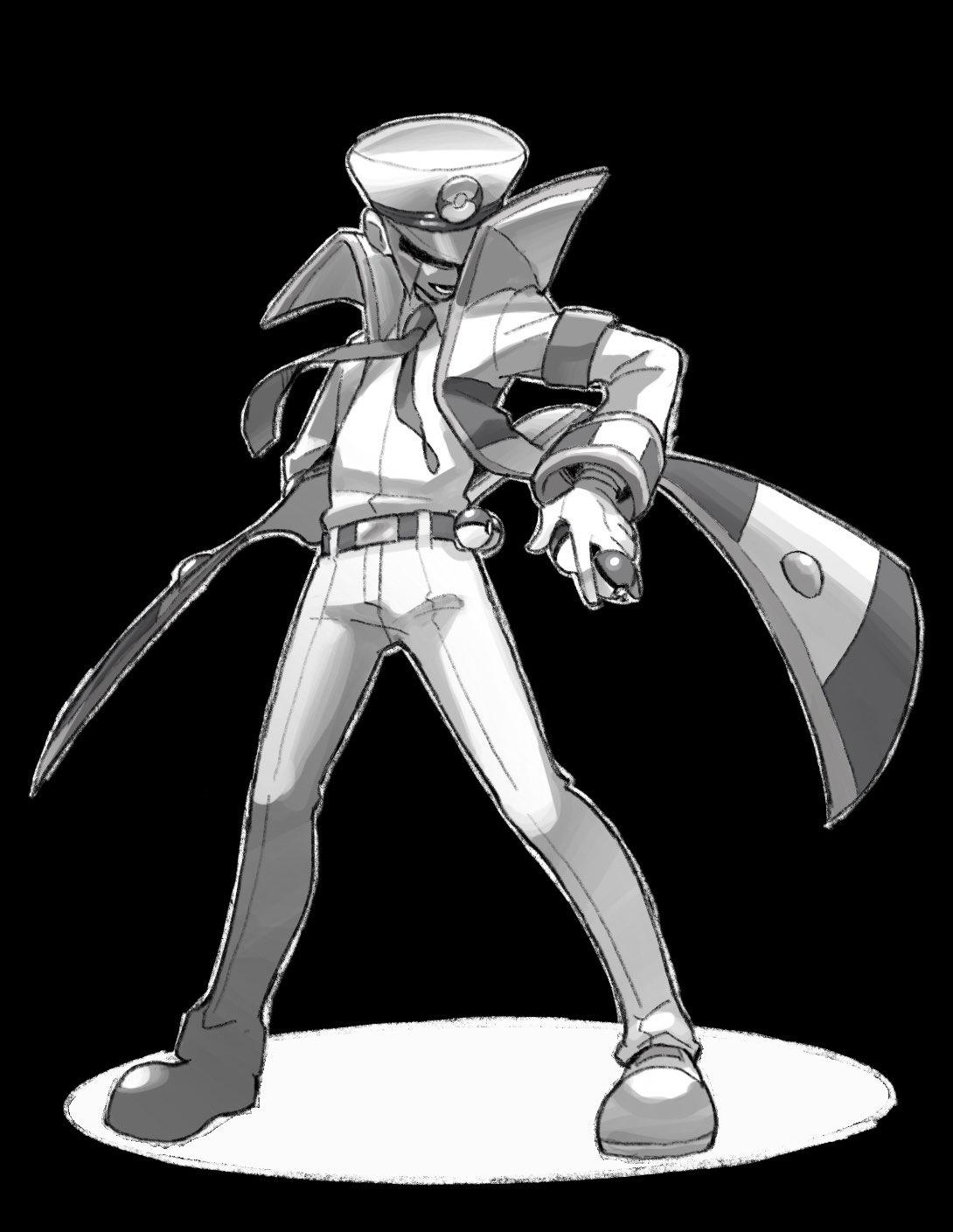 Safebooru - 1boy ake (limited timeac) black background coat covered ...