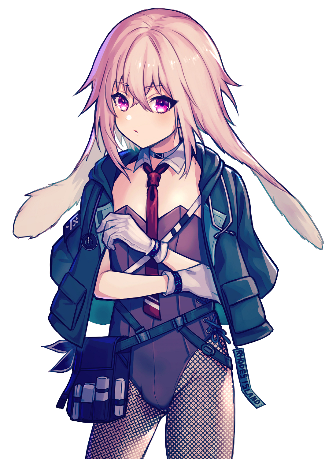 Safebooru - 1boy animal ears ansel (arknights) arknights bangs black bag black jacket black ...