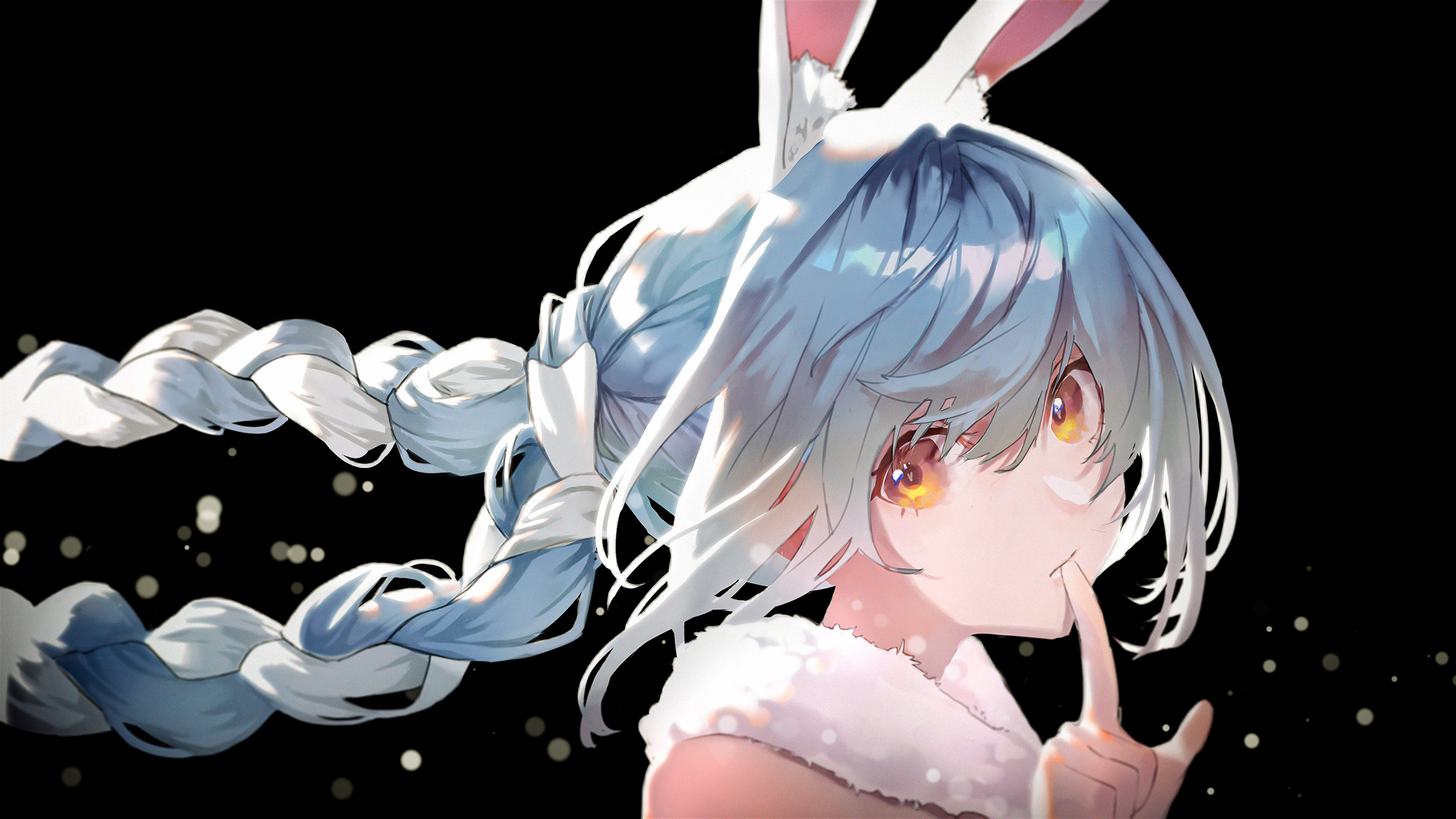 Safebooru - 1girl a shika animal ear fluff animal ears bangs black ...