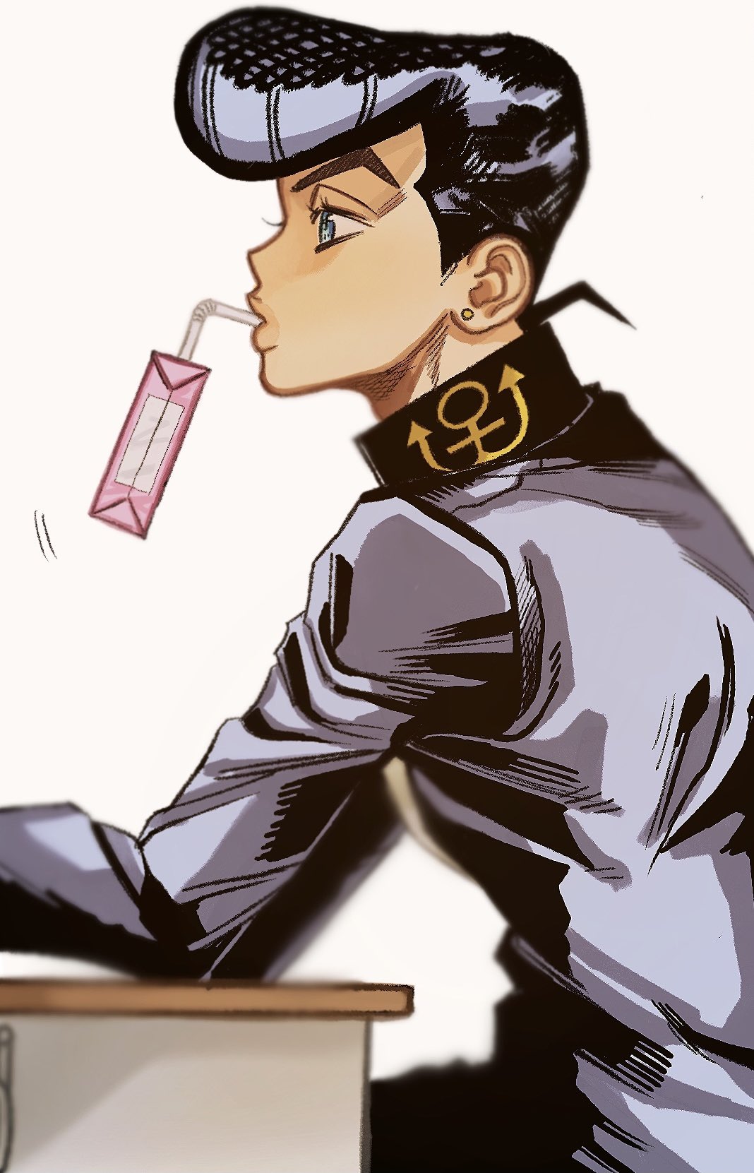 Safebooru - 1boy black hair blue eyes desk diamond wa kudakenai ...