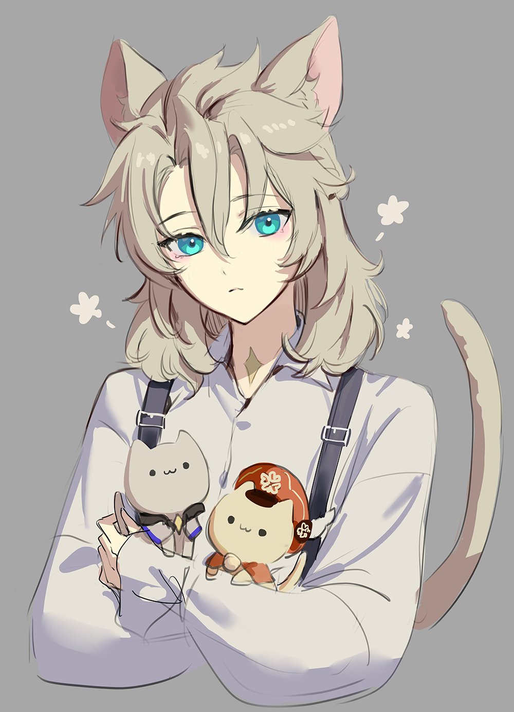 Safebooru - 0jae 1boy albedo (genshin impact) alternate costume animal ears aqua eyes bangs ...