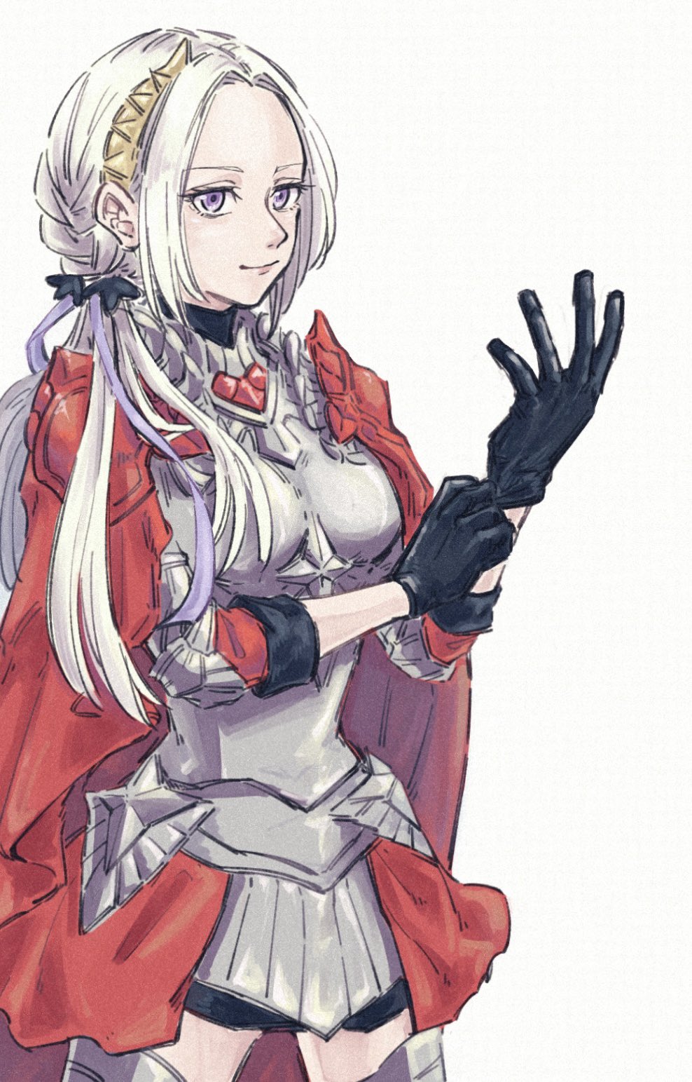 Safebooru - 1girl adjusting clothes adjusting gloves alternate costume alternate hairstyle armor ...