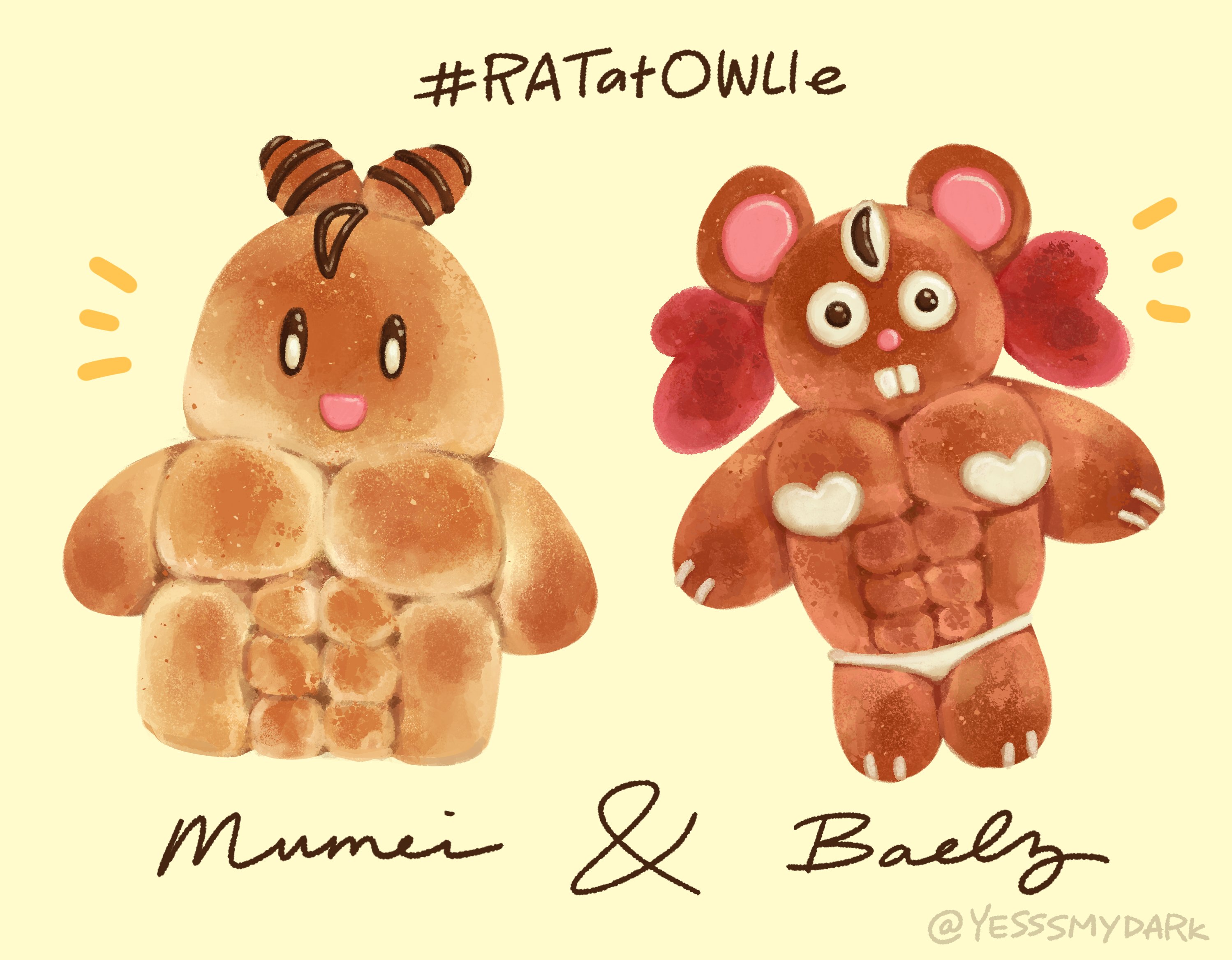 Safebooru - :d abs ahoge animal ears boomei (nanashi mumei) bread bread ...