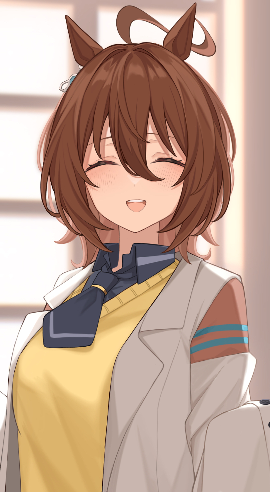 Safebooru - 1girl agnes tachyon (umamusume) ahoge animal ears bangs blush breasts closed eyes ...