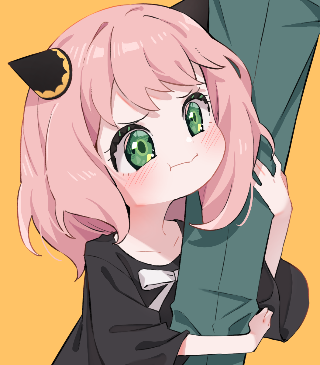 Safebooru - 1boy 1girl :i agnamore anya (spy x family) bangs black dress blush bow brown ...