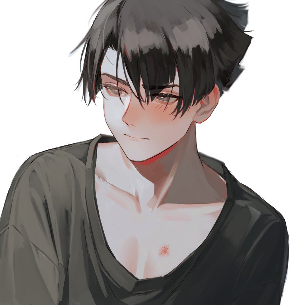 Safebooru - 1boy ace attorney ato (ml cc g) bangs black hair black shirt blush closed mouth ...