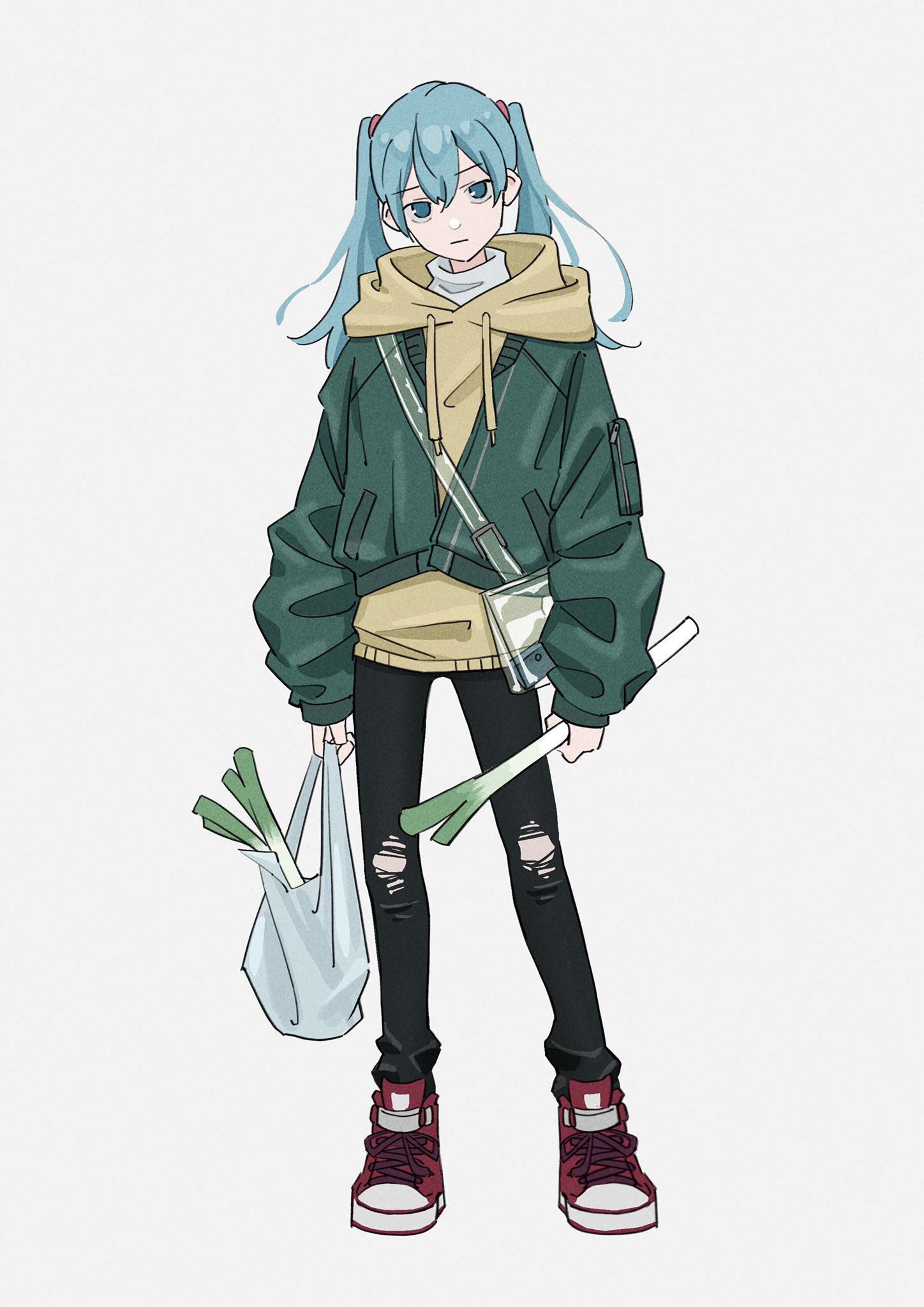 Safebooru - 1girl baggy clothes blue hair fashion hatsune miku head ...