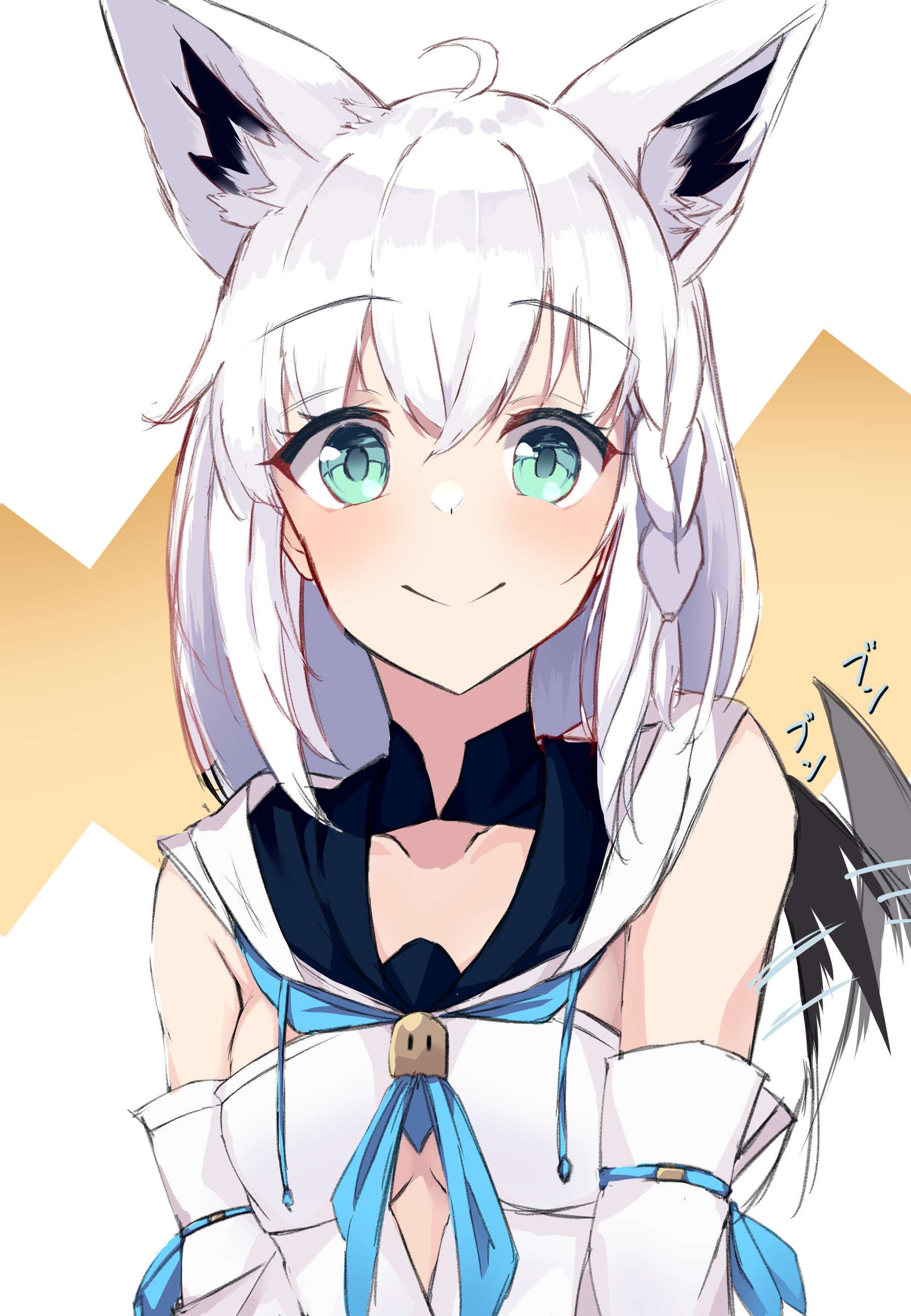 Safebooru - 1girl absurdres ahoge animal ear fluff animal ears bangs blue neckerchief blush ...