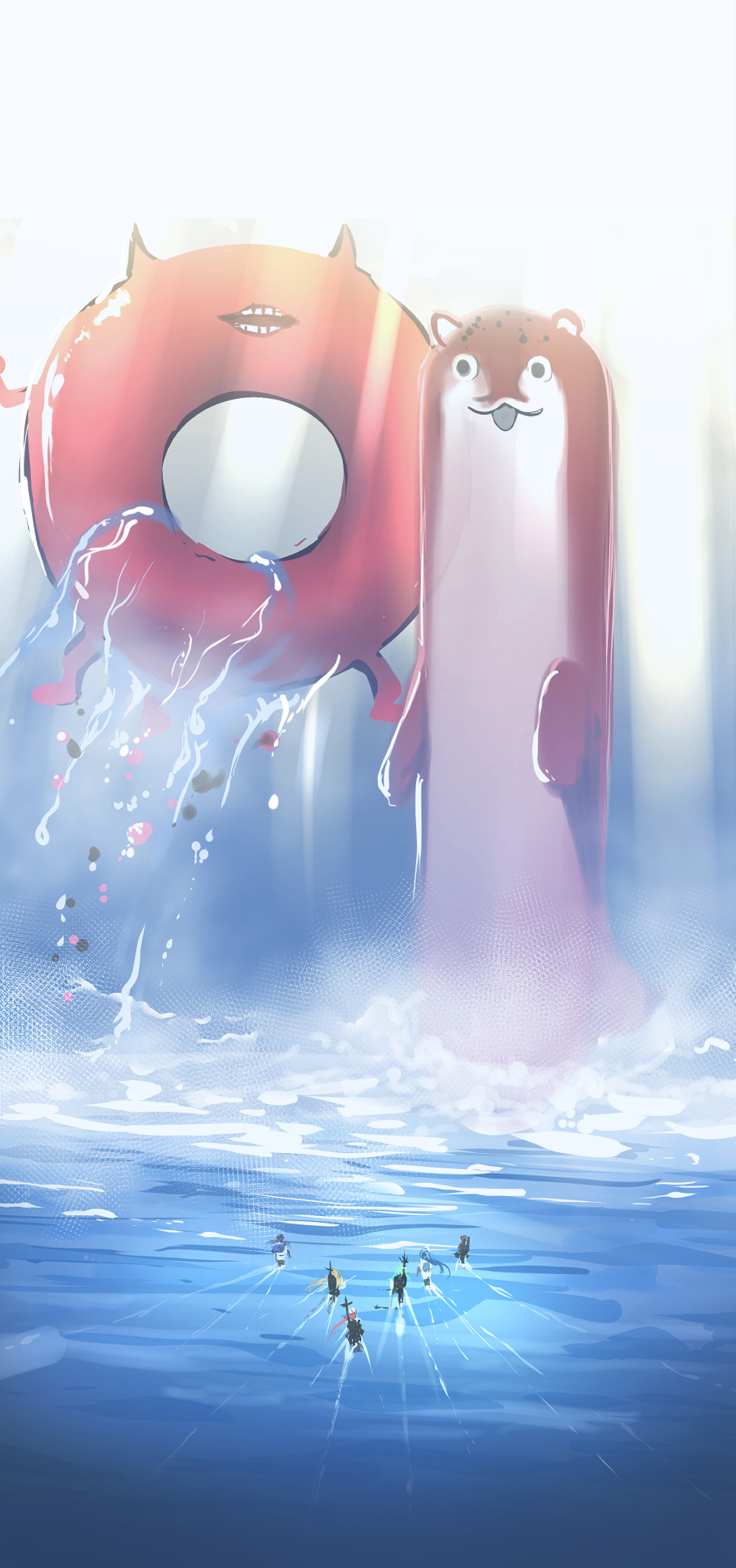 Safebooru - 6+girls abyssal ship axley blonde hair blue hair ...