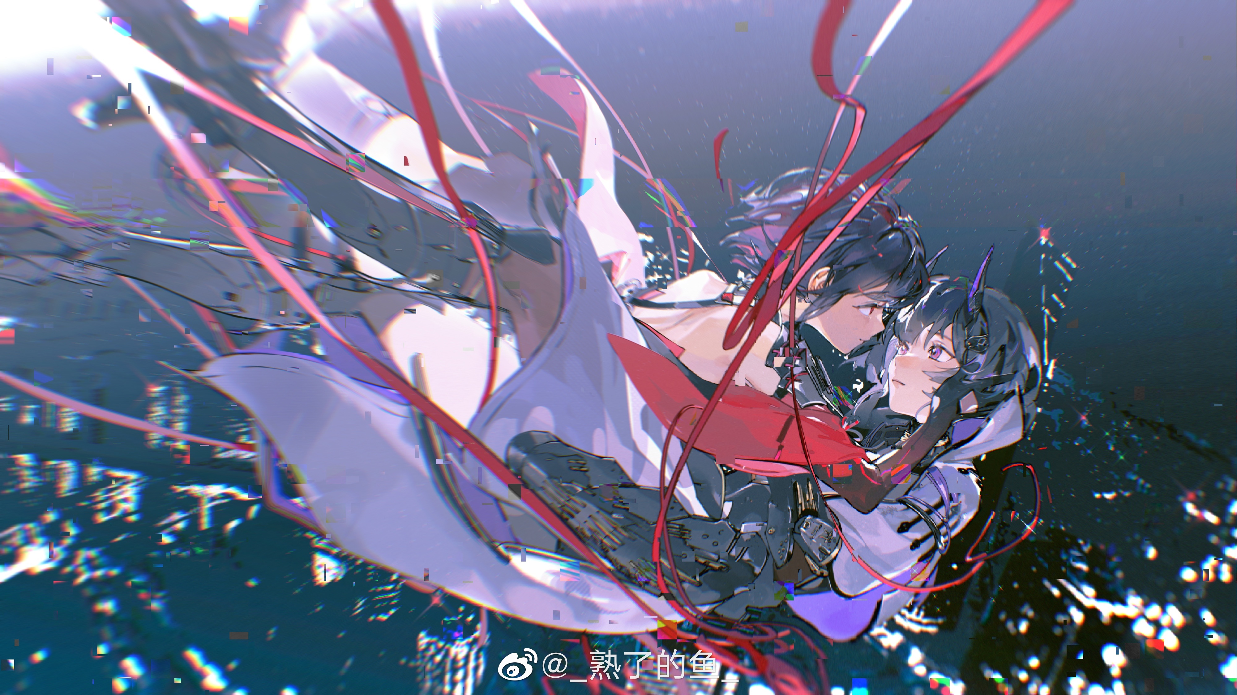 Safebooru 2girls Absurdres Aether Gazer Air Bubble Arm Shield Bangs