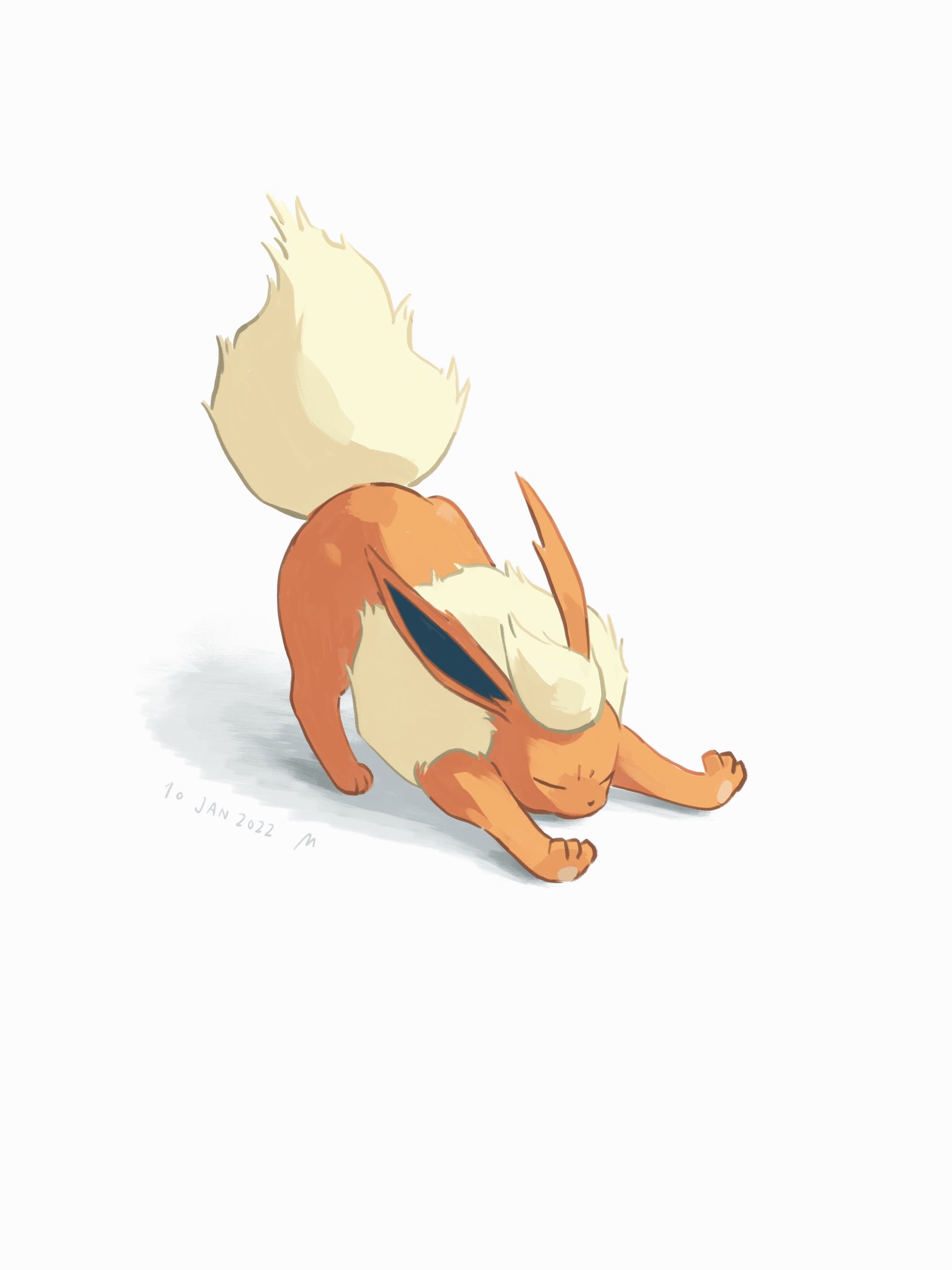 Safebooru - animal focus closed eyes commentary request dated flareon ...