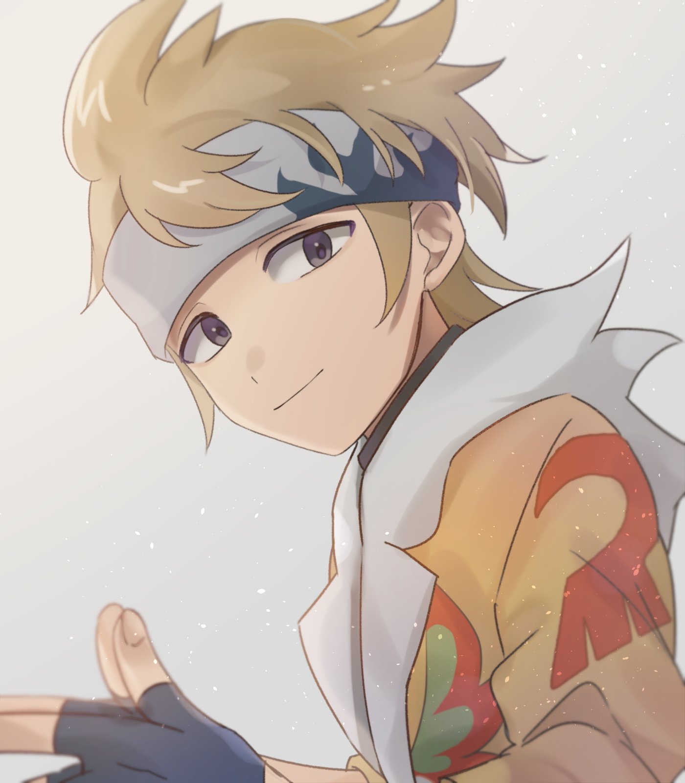 Safebooru - 1boy black gloves blonde hair blurry closed mouth ...