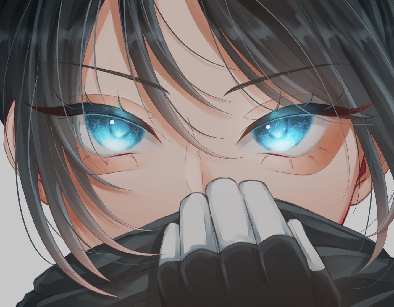 Safebooru - 1girl apex legends bangs black gloves black hair black scarf blue eyes chii (uuu o0 ...